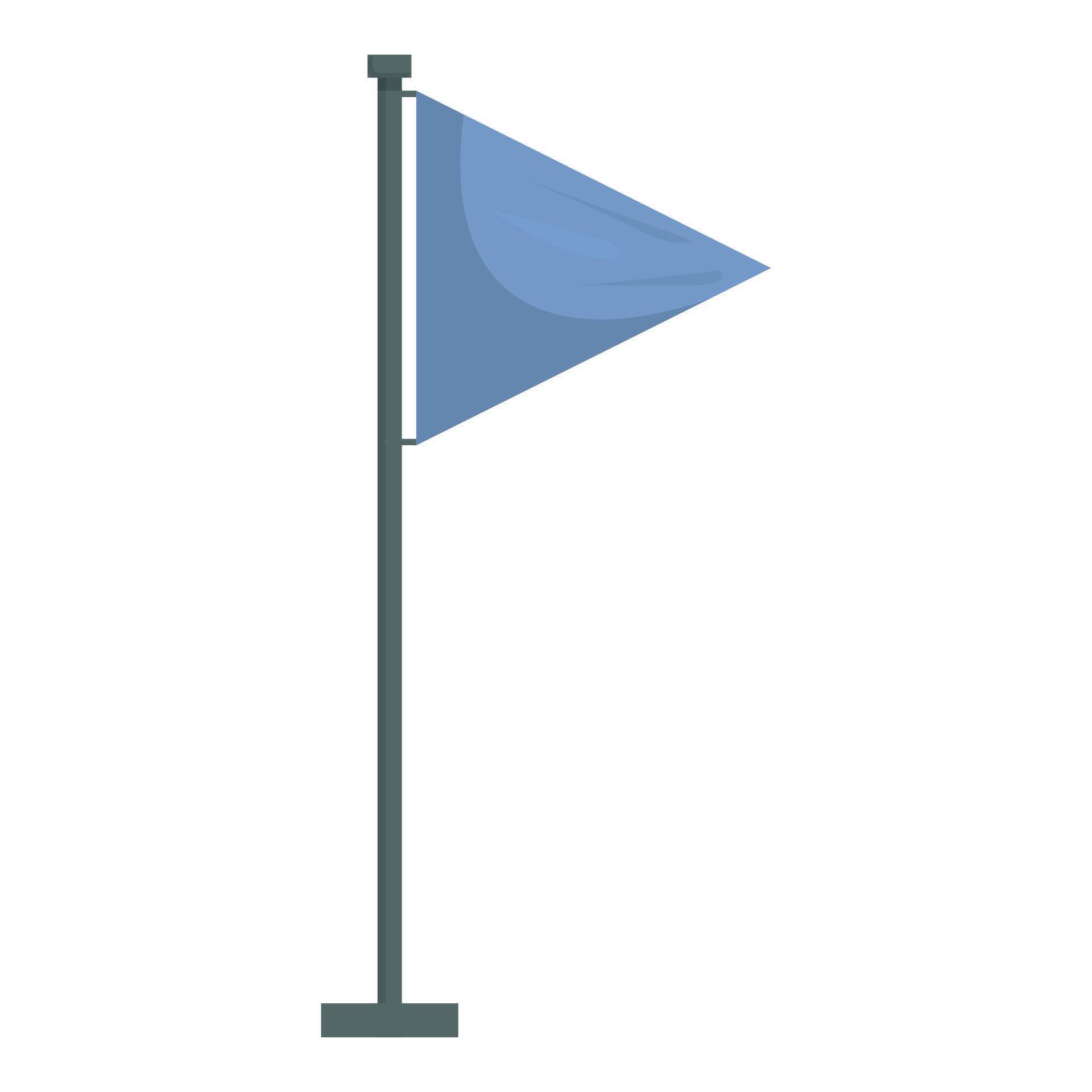 Blue triangular flag waving on metal pole 47563752 Vector Art at Vecteezy