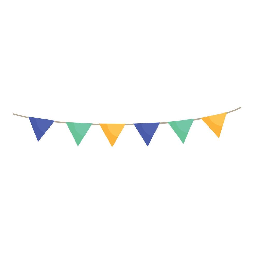 Colorful triangle flags hanging on string decoration 47564406 Vector ...