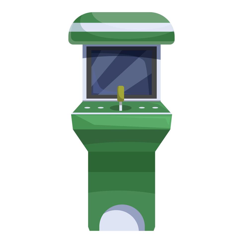Green arcade game machine standing upright with joystick and buttons 47565008 Vector Art at Vecteezy