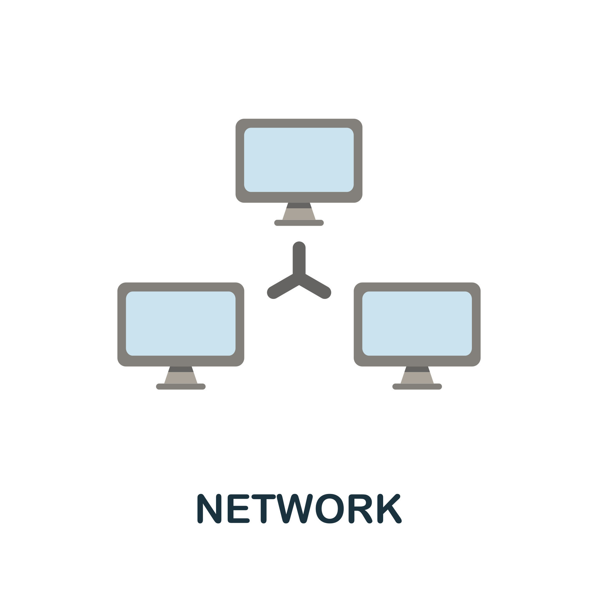 Network flat icon. Color simple element from work from home collection ...