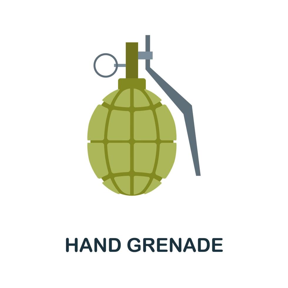 Hand Grenade flat icon. Color simple element from weapon collection ...