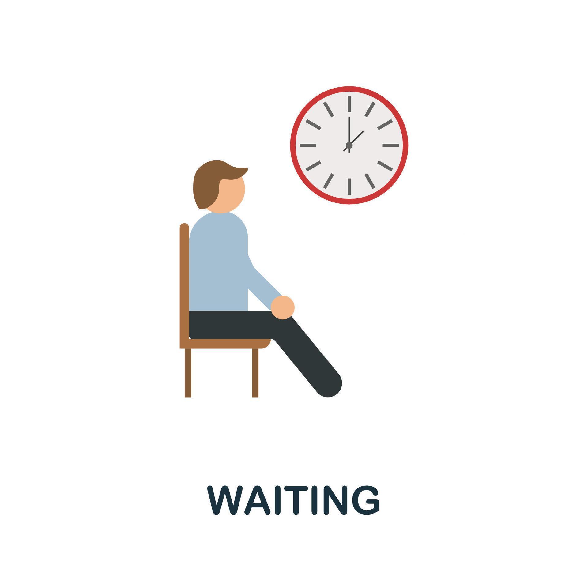 Waiting icon. Flat sign element from time management collection. Creative Waiting icon for web ...