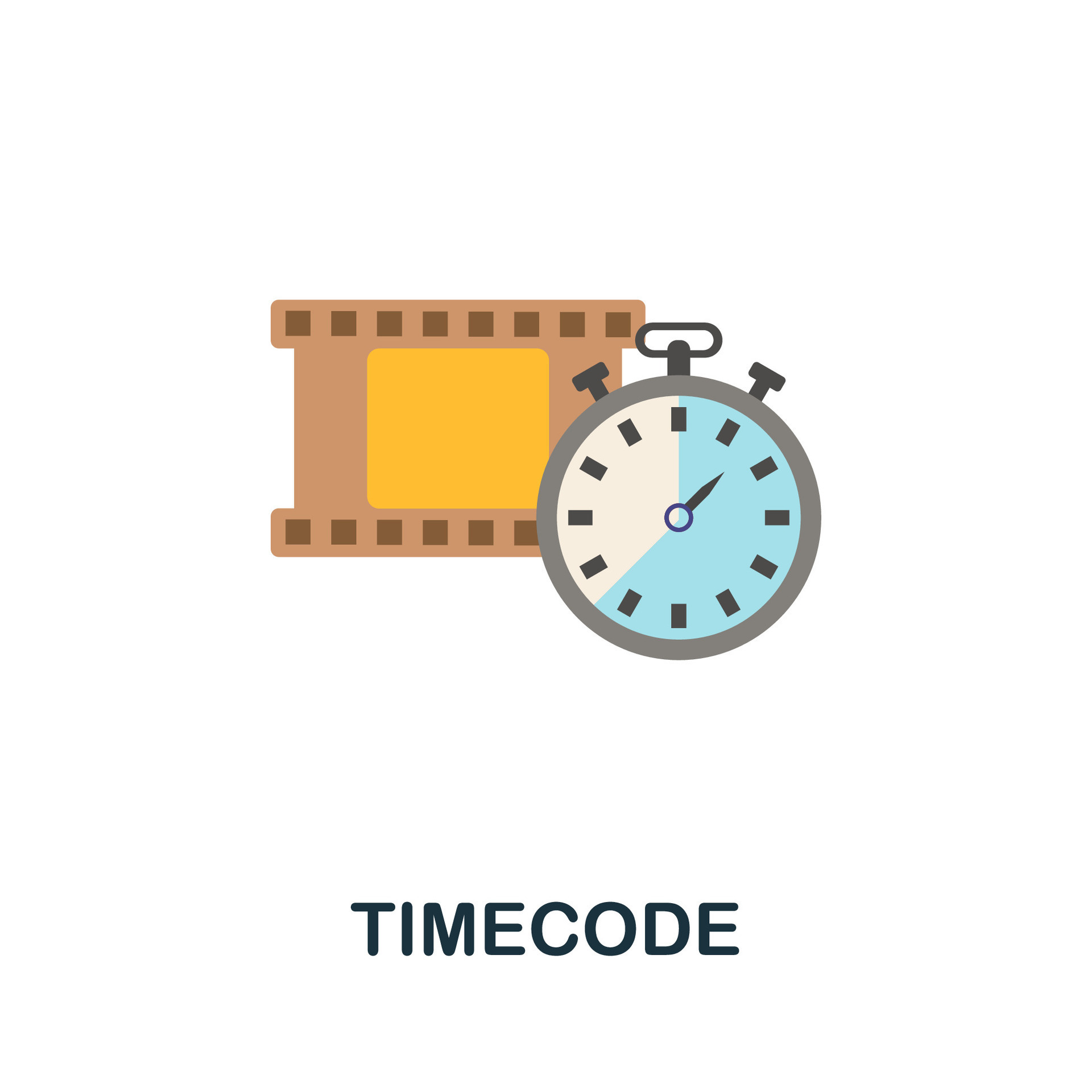 Timecode Icon Flat Sign Element From Time Management Collection Creative Timecode Icon For Web