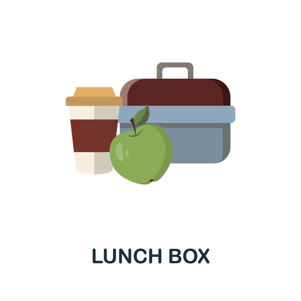 Lunch Box flat icon. Colored sign from take away service collection ... Lunch Box flat icon. Colored sign from take away service collection ...