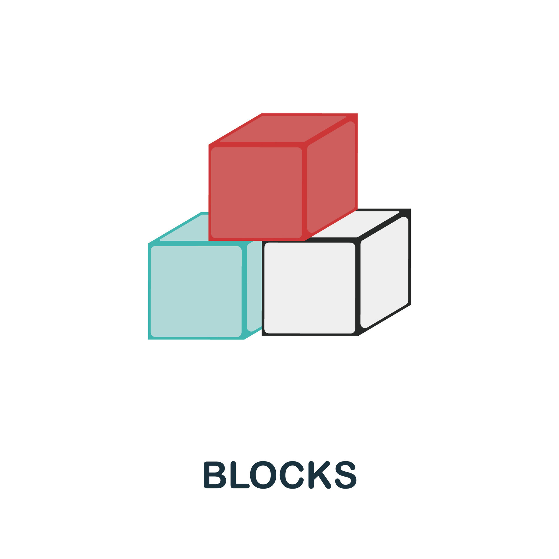Blocks icon. Flat sign element from table games collection. Creative ...