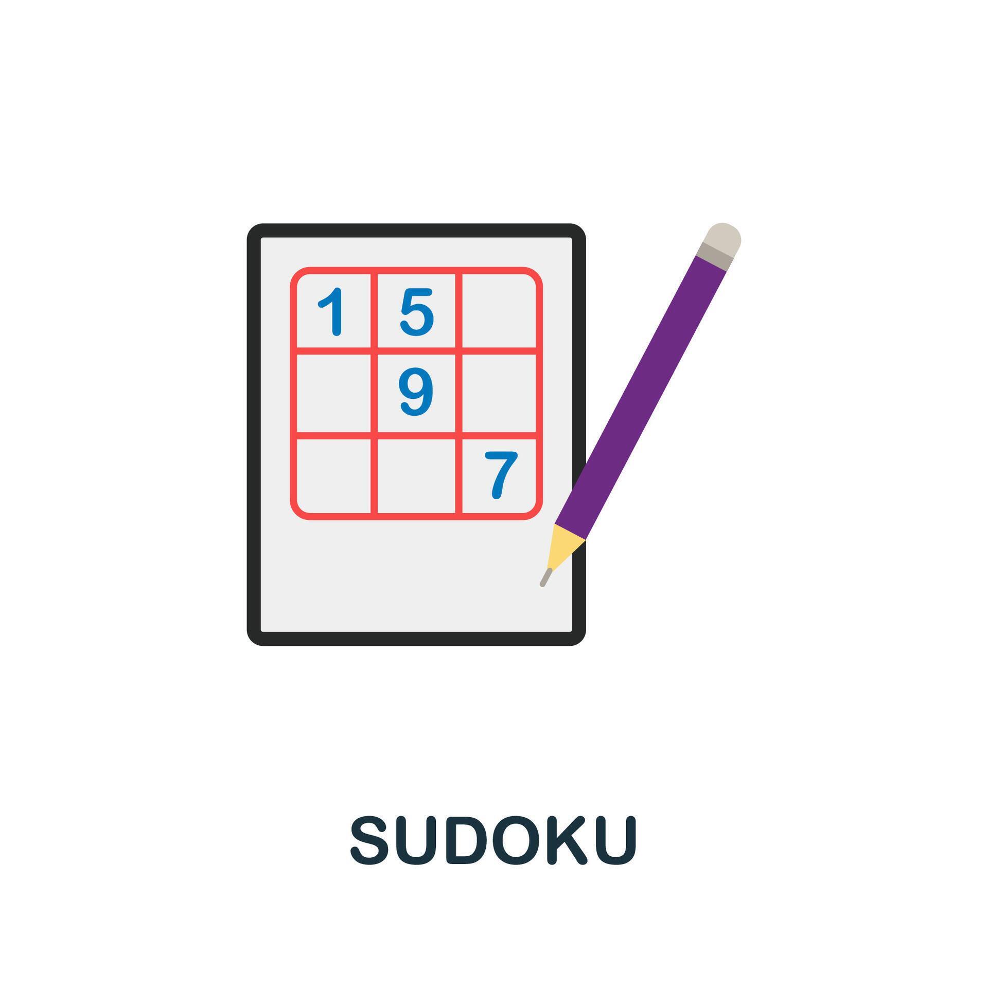 Sudoku icon. Flat sign element from table games collection. Creative Sudoku icon for web design ...