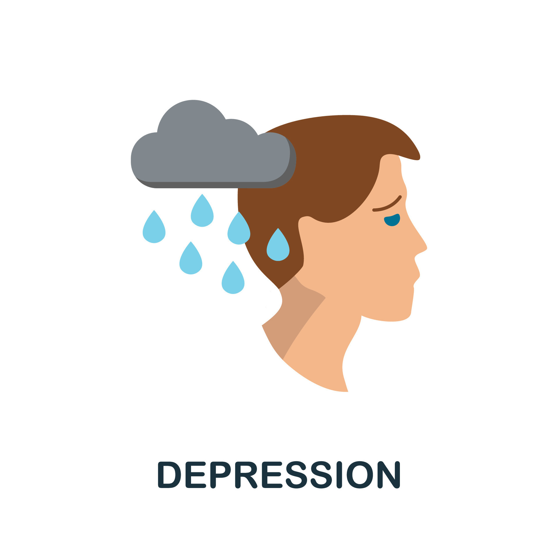 Depression icon. Simple element from personality collection. Creative ...