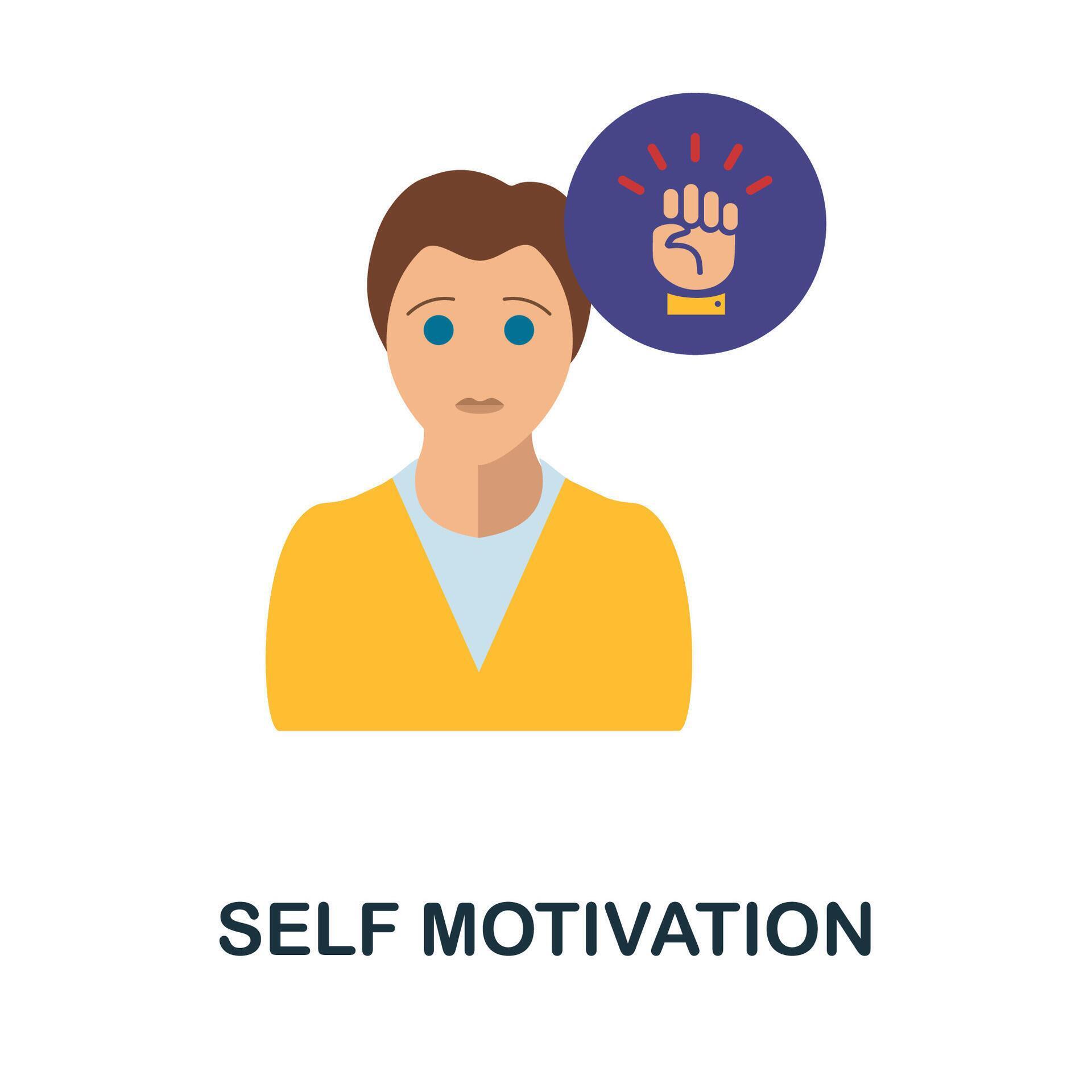 Self Motivation icon. Simple element from online education collection. Creative Self Motivation ...