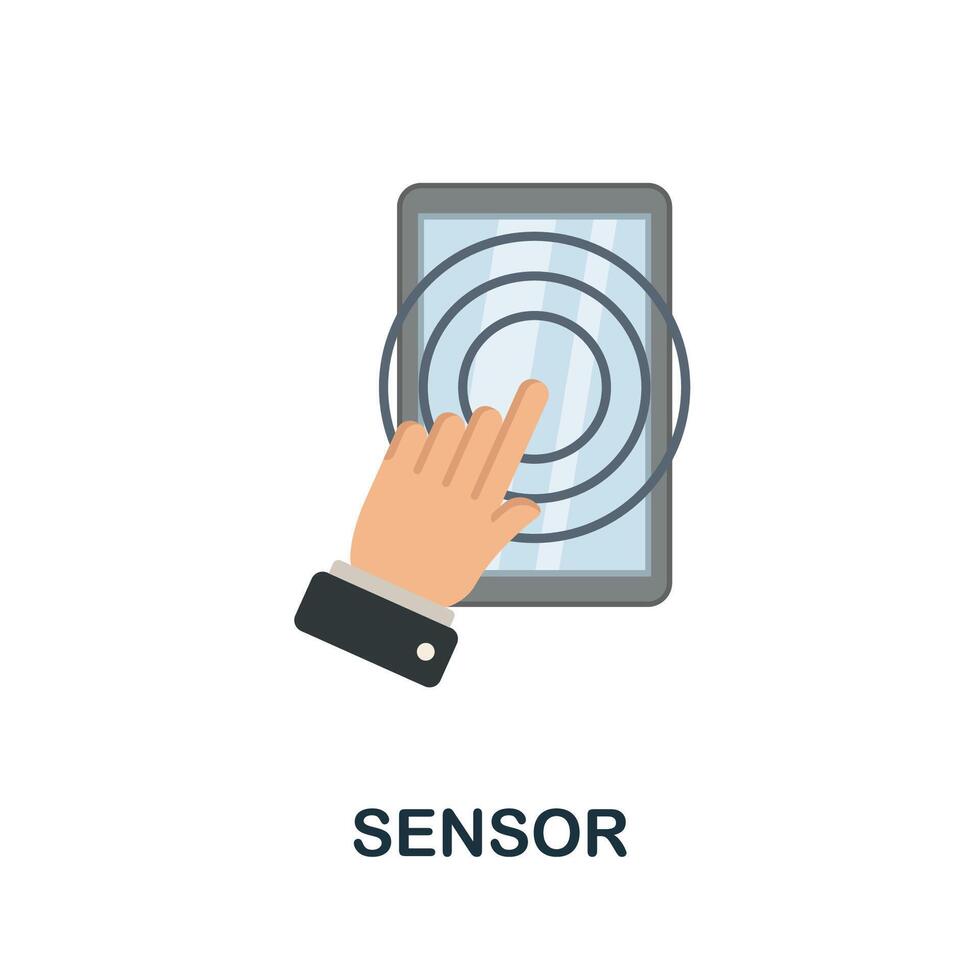 Sensor flat icon. Colored sign from machine learning collection ...