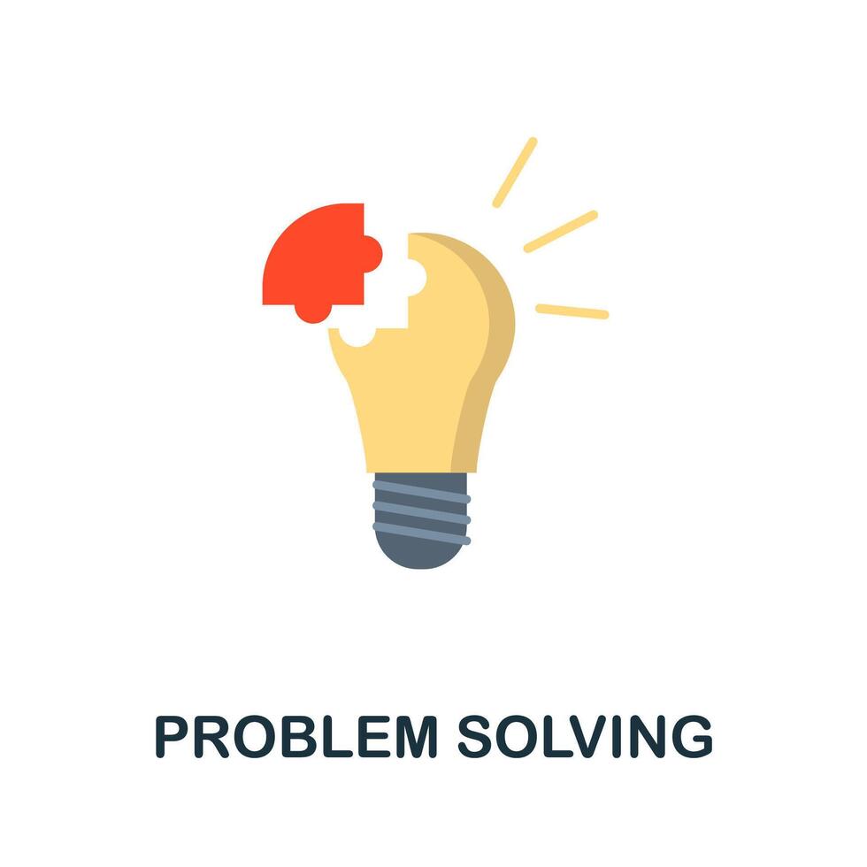 Problem Solving flat icon. Colored sign from machine learning ...