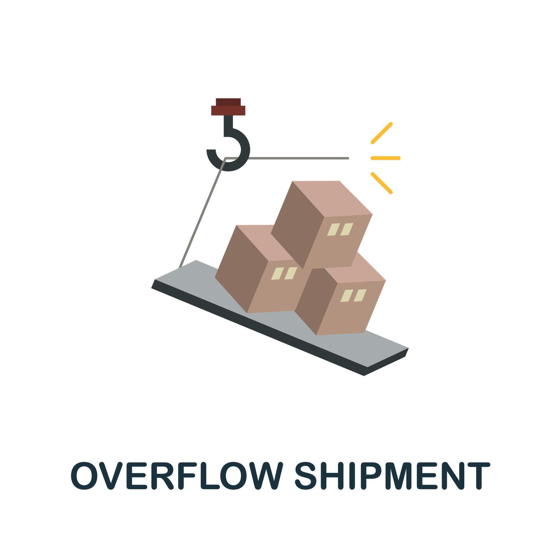 Overflow Shipment flat icon. Simple sign from logistics collection. Creative Overflow Shipment ...