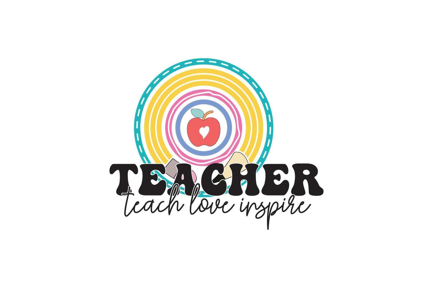 Teacher Teach Love Inspire Coquette Pencil Bow Design Teacher School