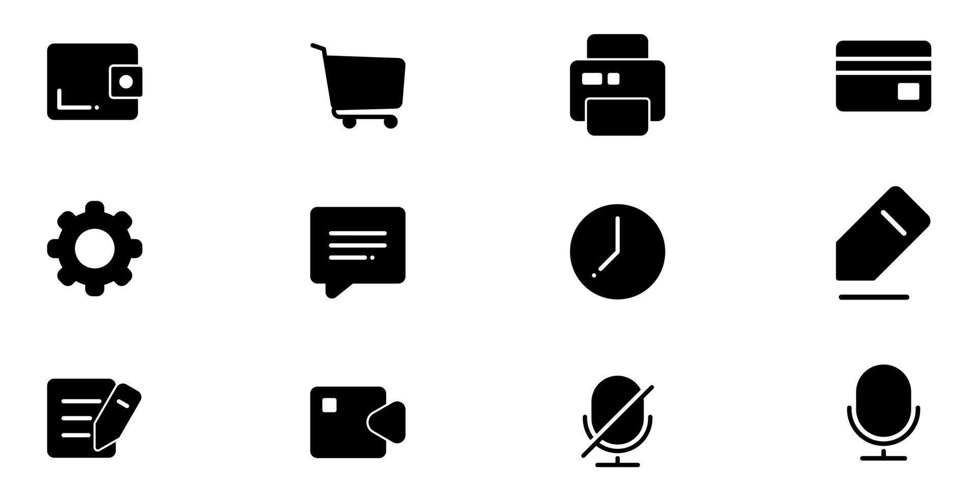 collection of UI user interface icon designs in trendy flat style ...