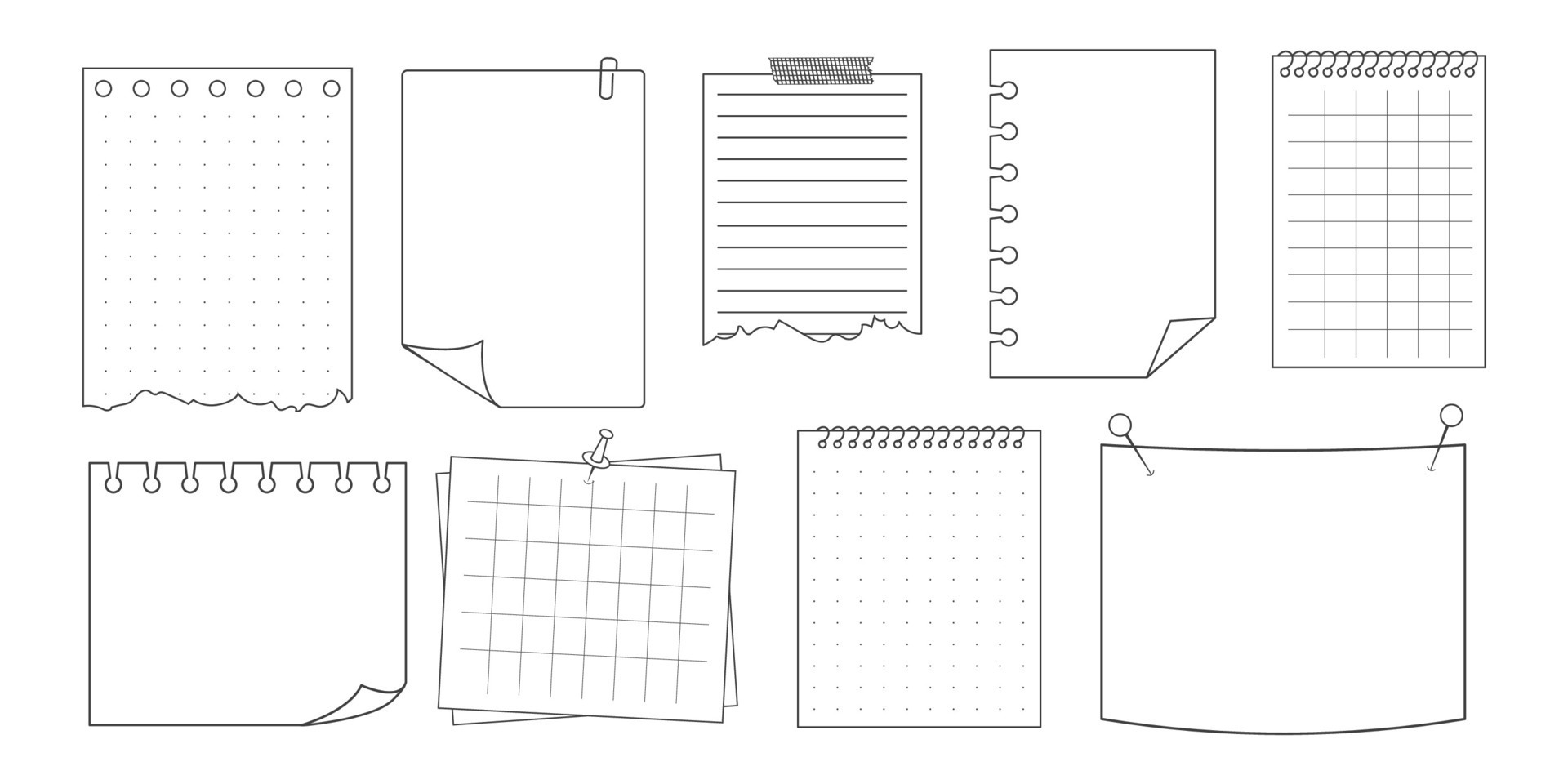 Memo Sticky Note Reminder Sheet Paper Doodle Paper Frame Check List With Pin Tape Paperclip