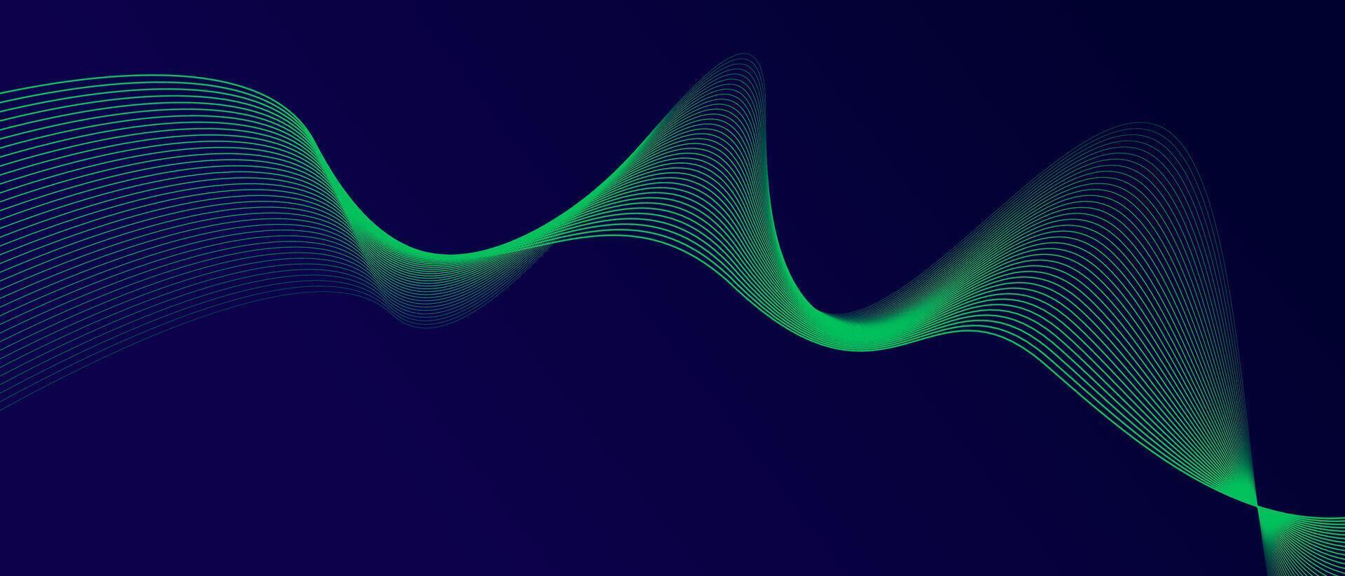 Abstract Glowing Wave Lines On Dark Blue Background Dynamic Wave Pattern Modern Flowing Wavy