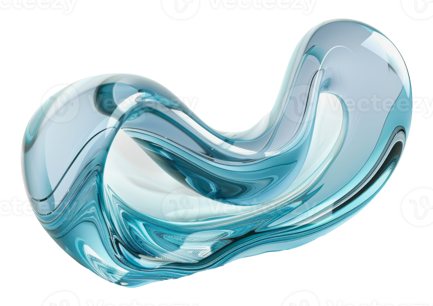 Abstract Glass Sculpture In Wave Form 47600784 Png
