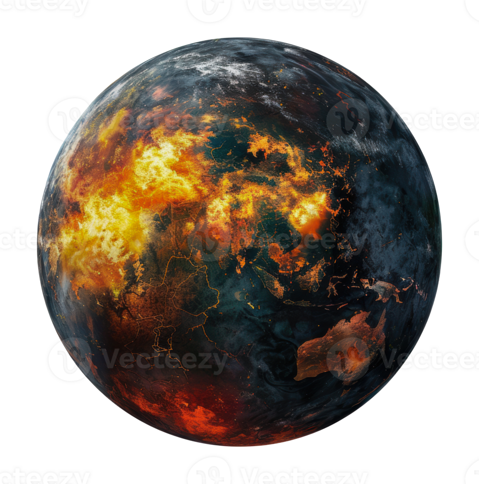 Burning earth planet, cut out - stock png. 47601381 PNG Burning earth planet, cut out - stock png. 47601381 PNG