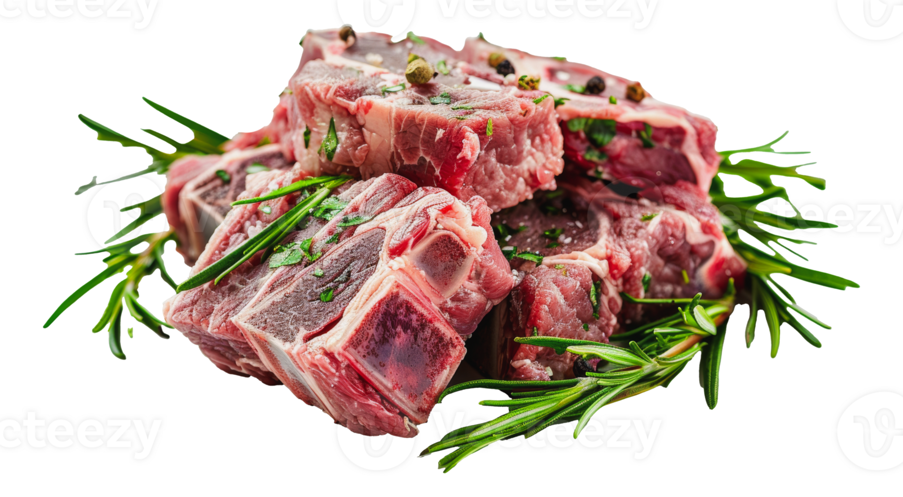Fresh Lamb Chops With Rosemary And Peppercorns Cut Out Stock Png 47601561 Png