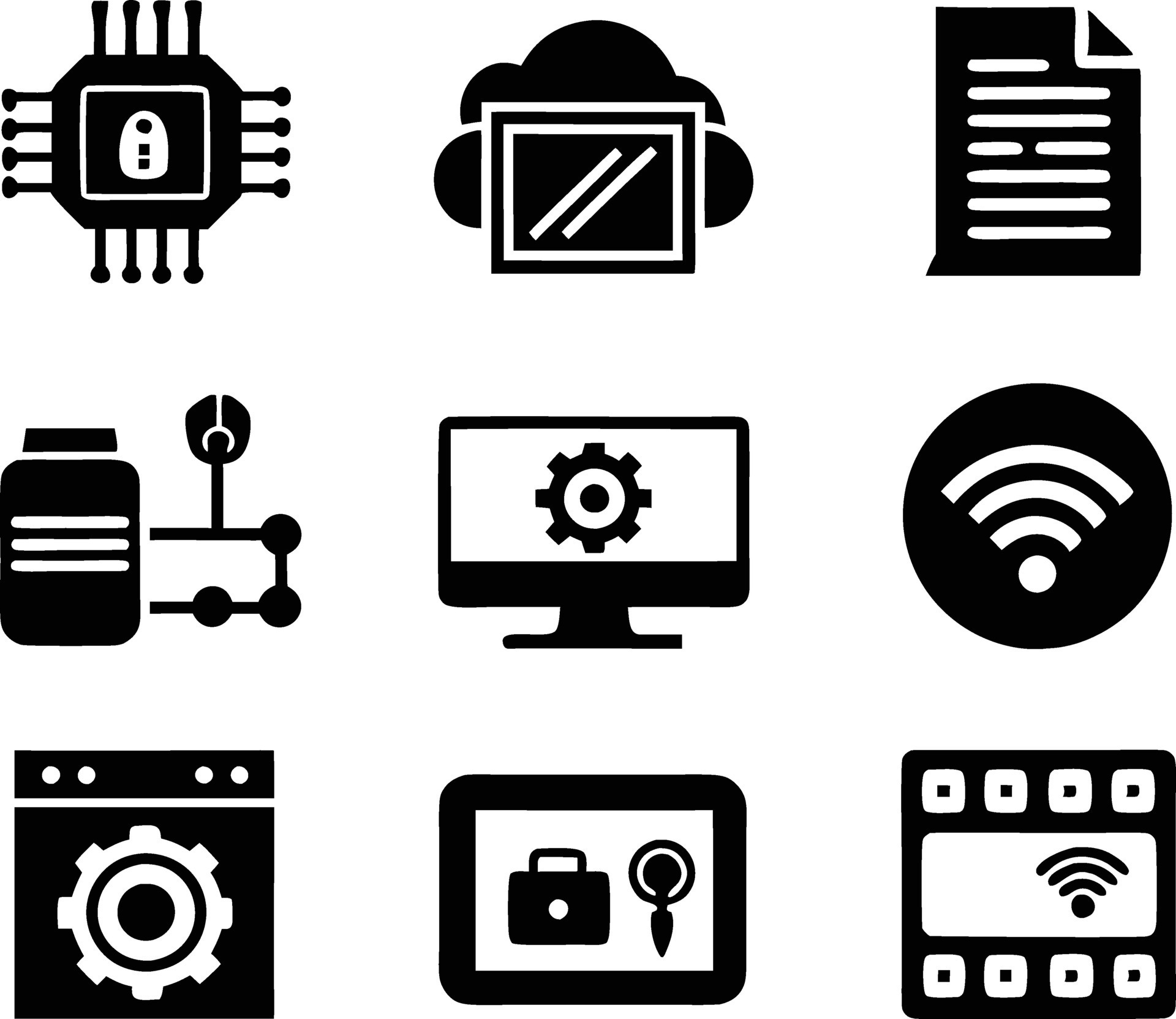 set of technology icon. technology, digital, background, business ...
