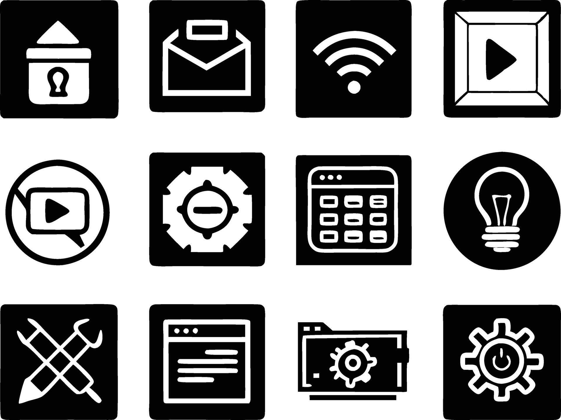 set of ui and ux icon illustration. screen, technology, ux ...