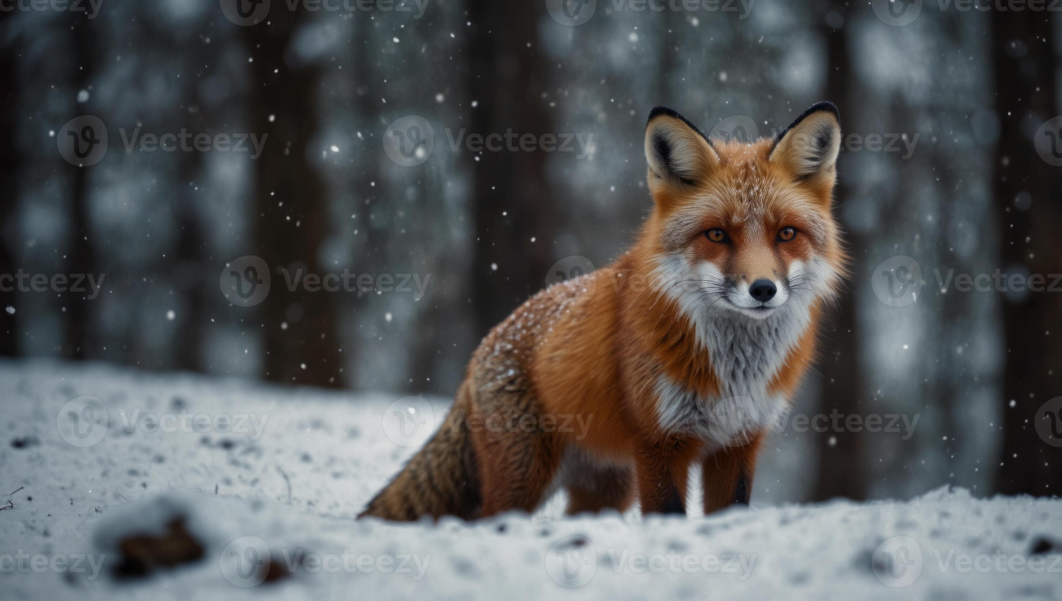 Two red foxes in winter snowy forest illustration background. 47608303 Stock Photo at Vecteezy