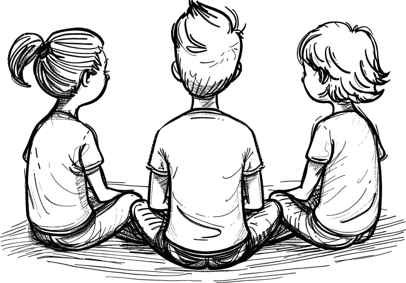 Simple Icon Of Three People Sitting Around Each Other Having A Meeting 47620219 Vector Art At