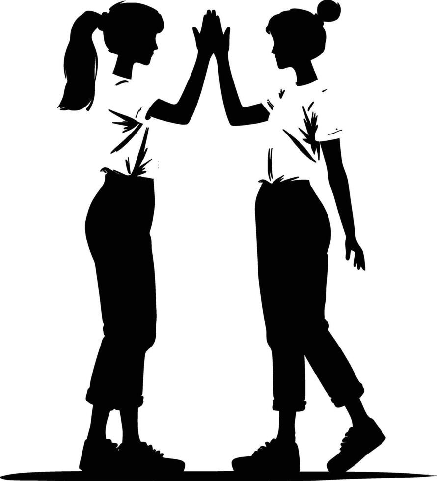 Showing Minimalistic style logo of two people high-fiving each other. 47621251 Vector Art at ...