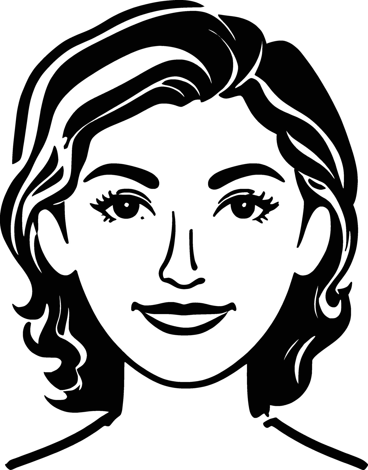 Line Art Icon Of A Witty Woman On A White Background 47622330 Vector Art At Vecteezy