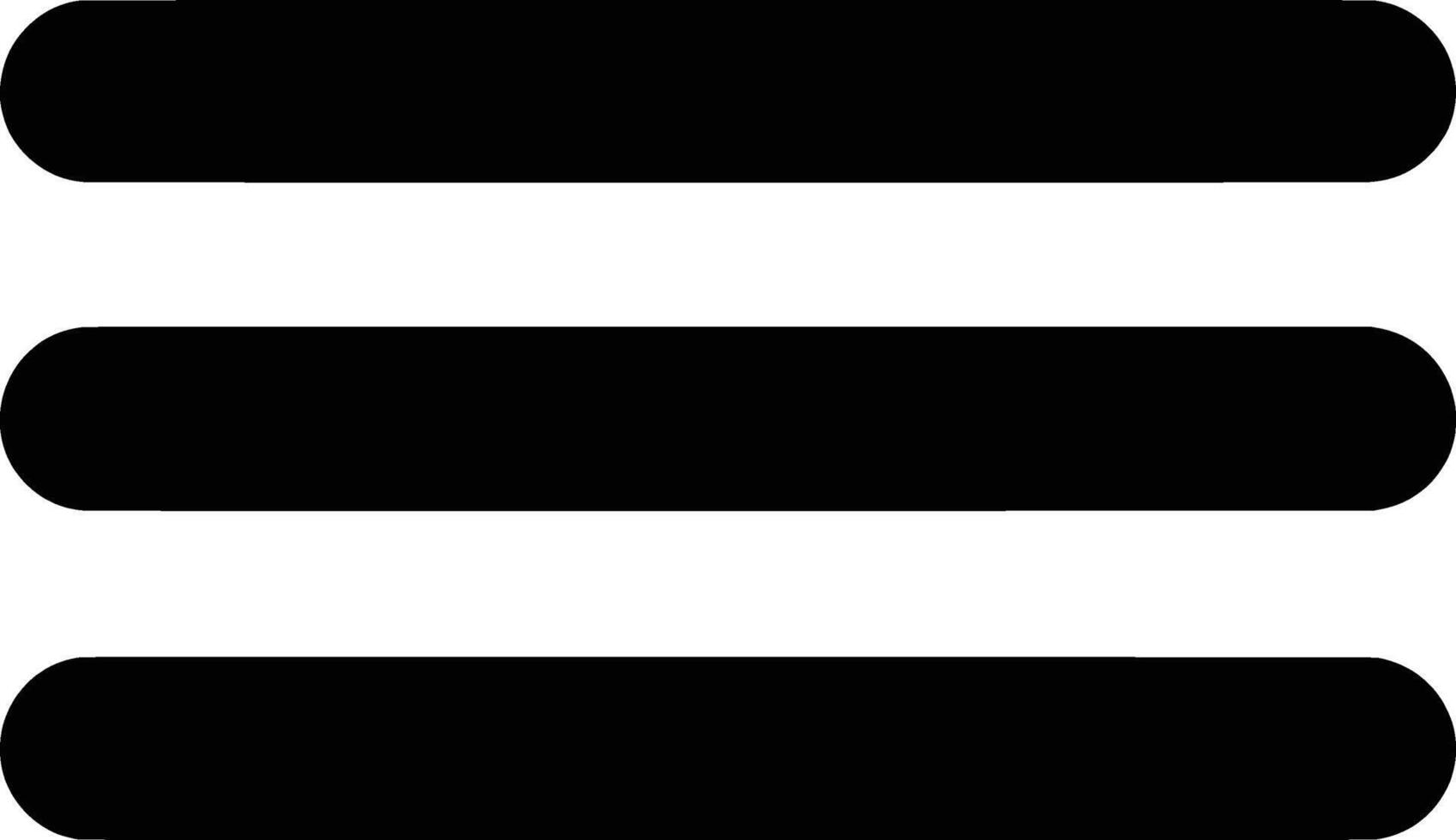 Stunning A simple logo of three horizontal black lines, representing the menu list icon in an ...