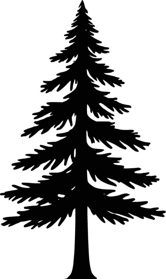 Simple line art pine tree icon, isolated on white background. 47622953 ...