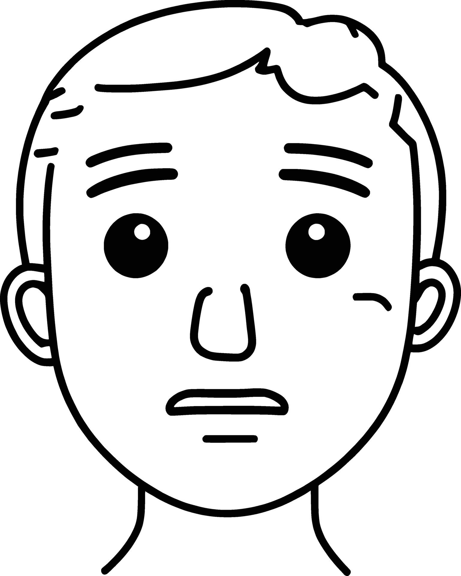 Anxiety face icon in simple line art style 47623386 Vector Art at Vecteezy