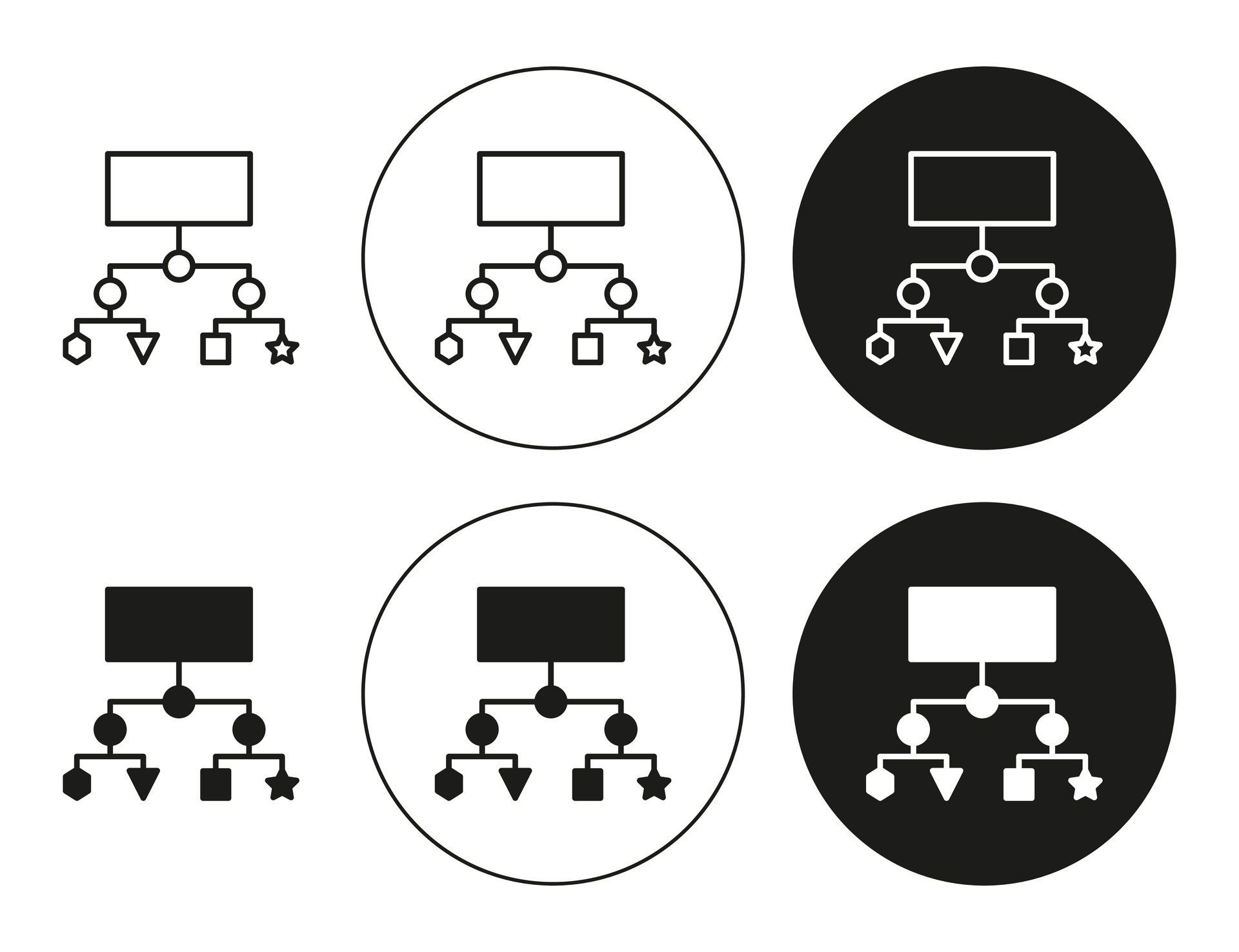 Classification Linear Art Icon Set Classification Mark For Web