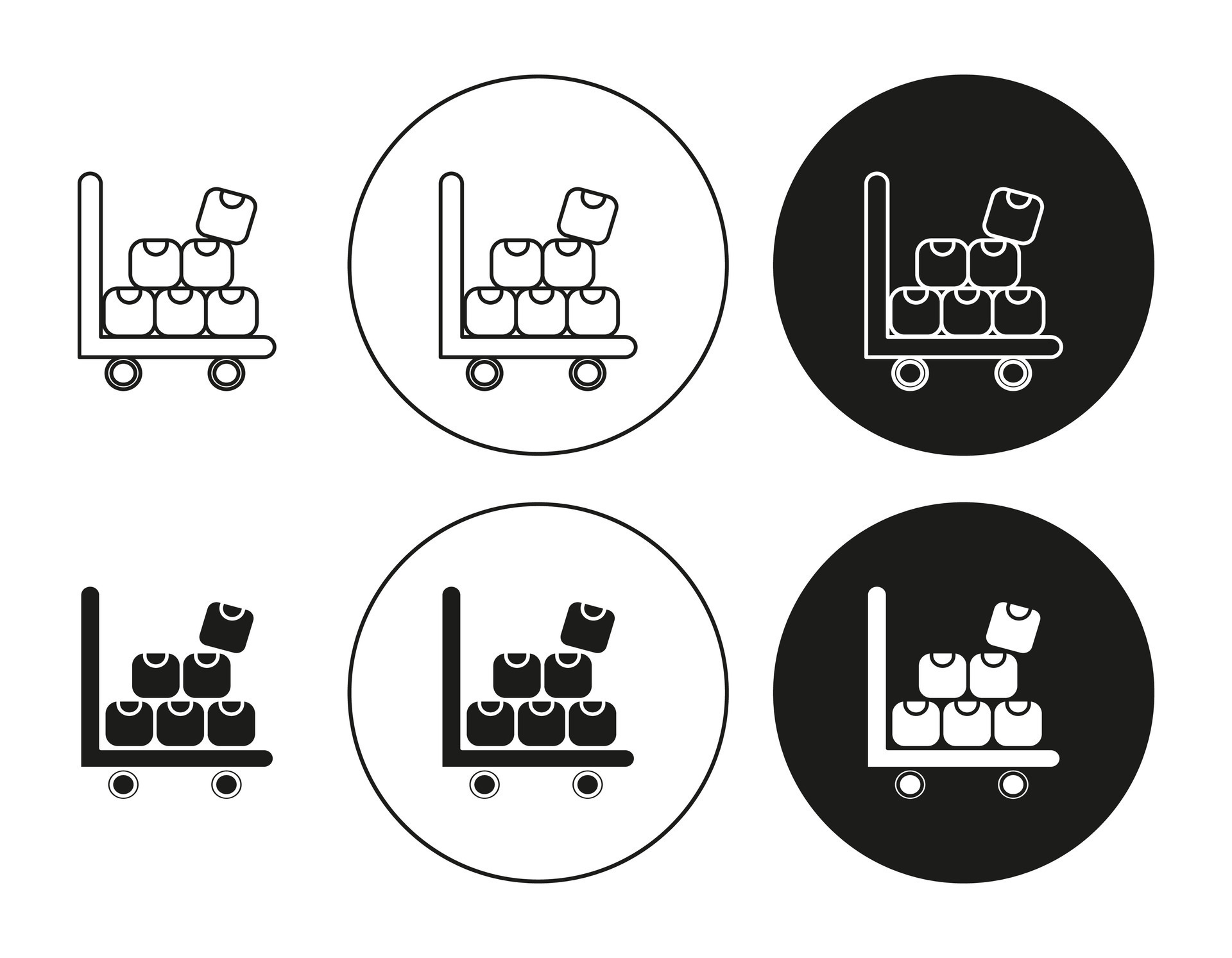 Overflow shipment icon set in thin line outline style. Overflow ...