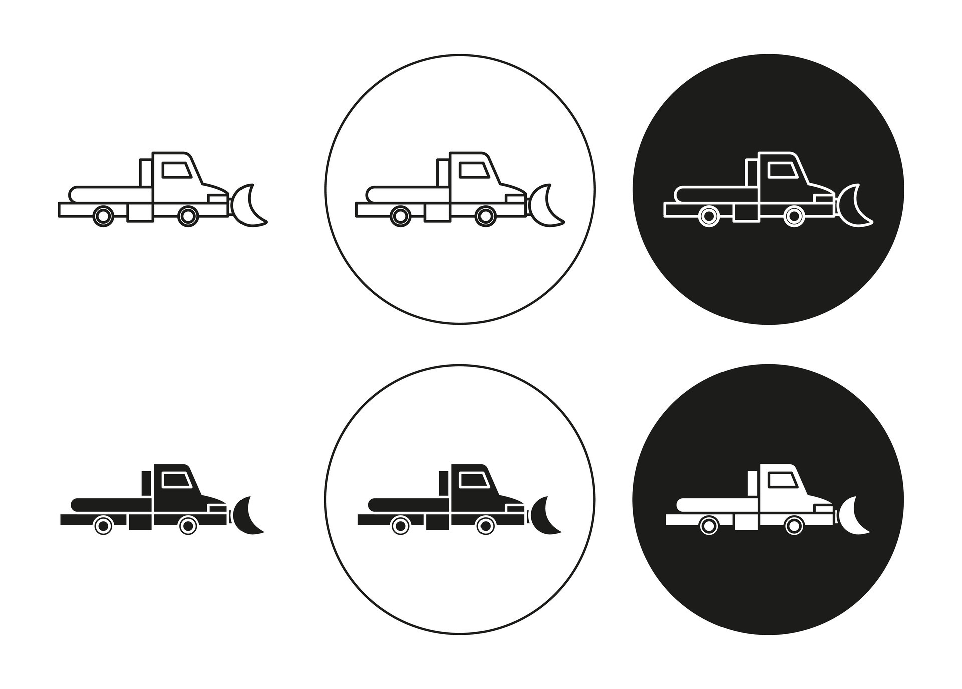 Snowplow Outline Icon drawing set. Snowplow for app web use 47625251 Vector Art at Vecteezy