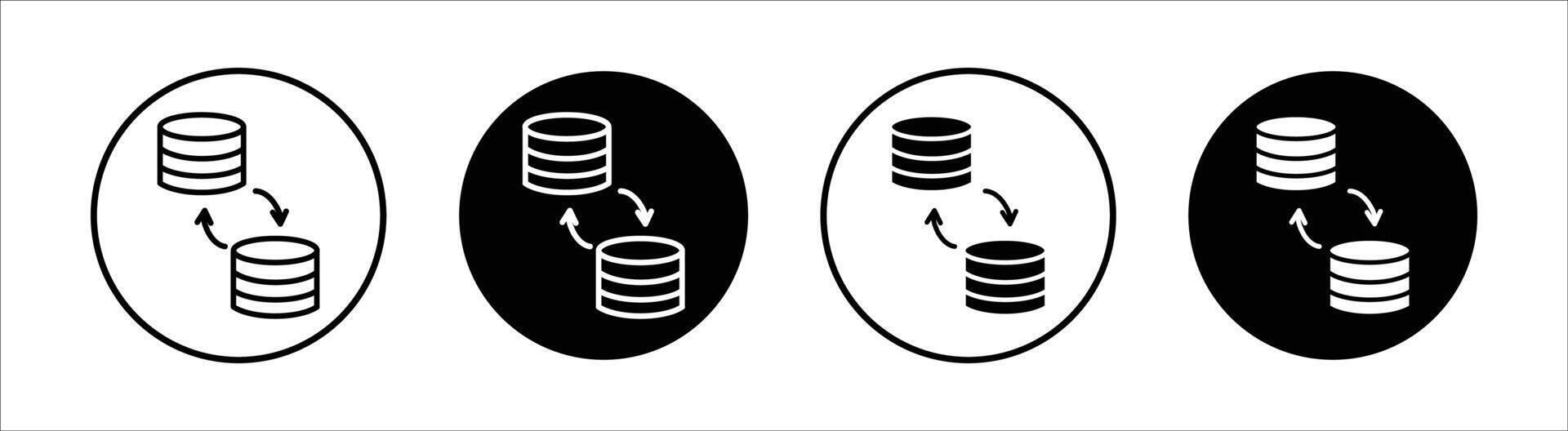 Data Migration Flat Line Icon Set Data Migration Thin Line