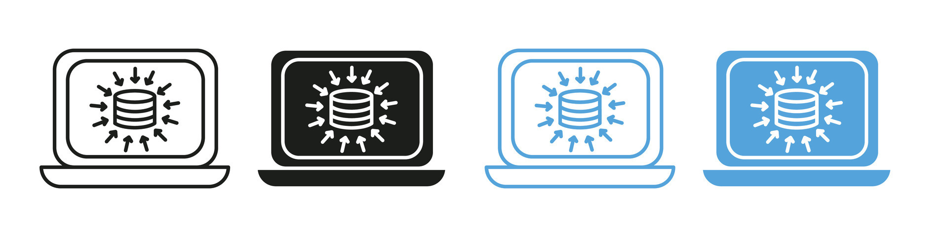 Server Data Aggregation Icons For Cloud Computing And Network Analysis
