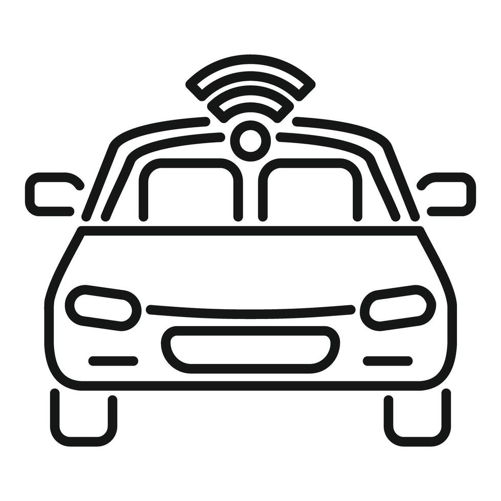 Autonomous Self Driving Car Using Wireless Network Icon 47630343 Vector