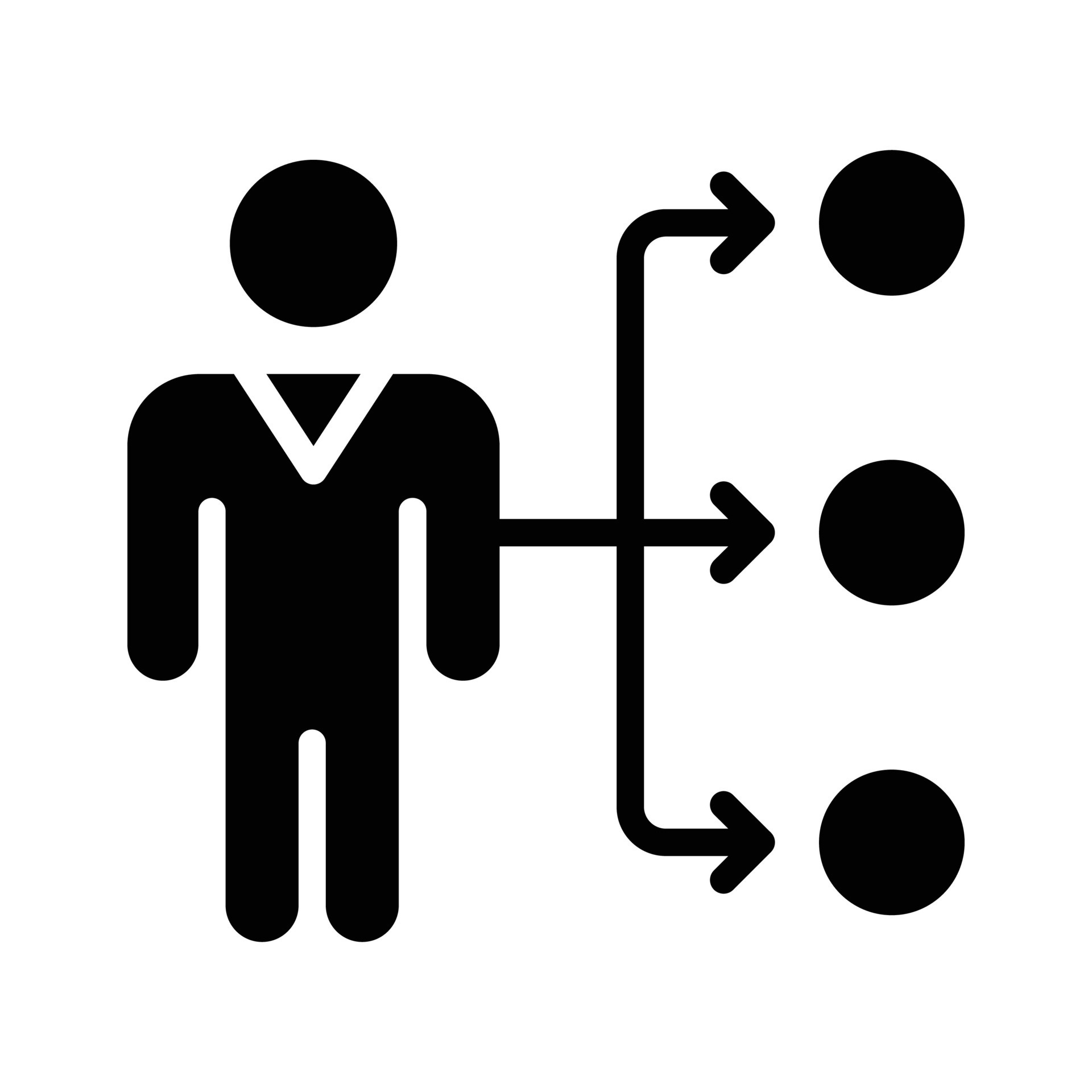 A visual representation of a person making choices among multiple ...