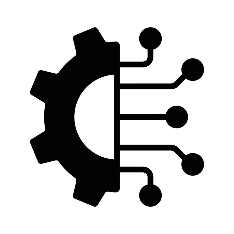 A hybrid icon symbolizing the fusion of technology and mechanical ...