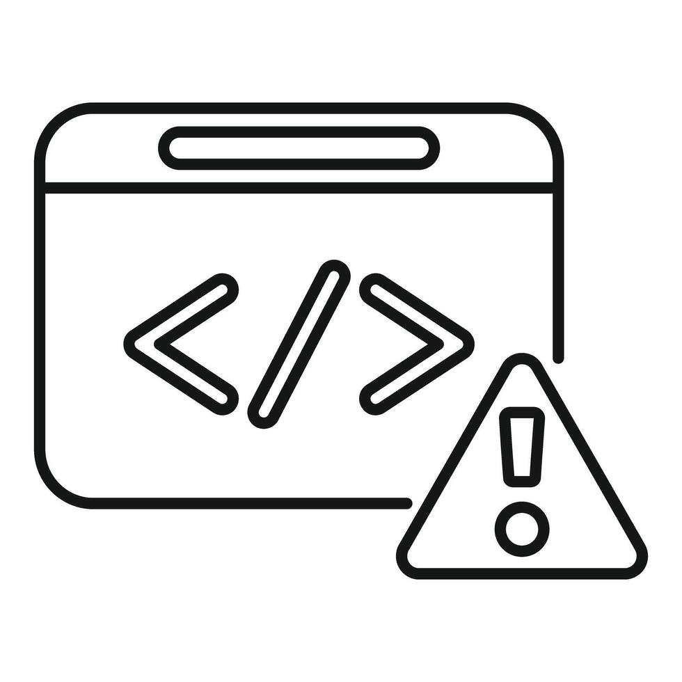 Web Development Error Warning Sign With Code Brackets On Screen