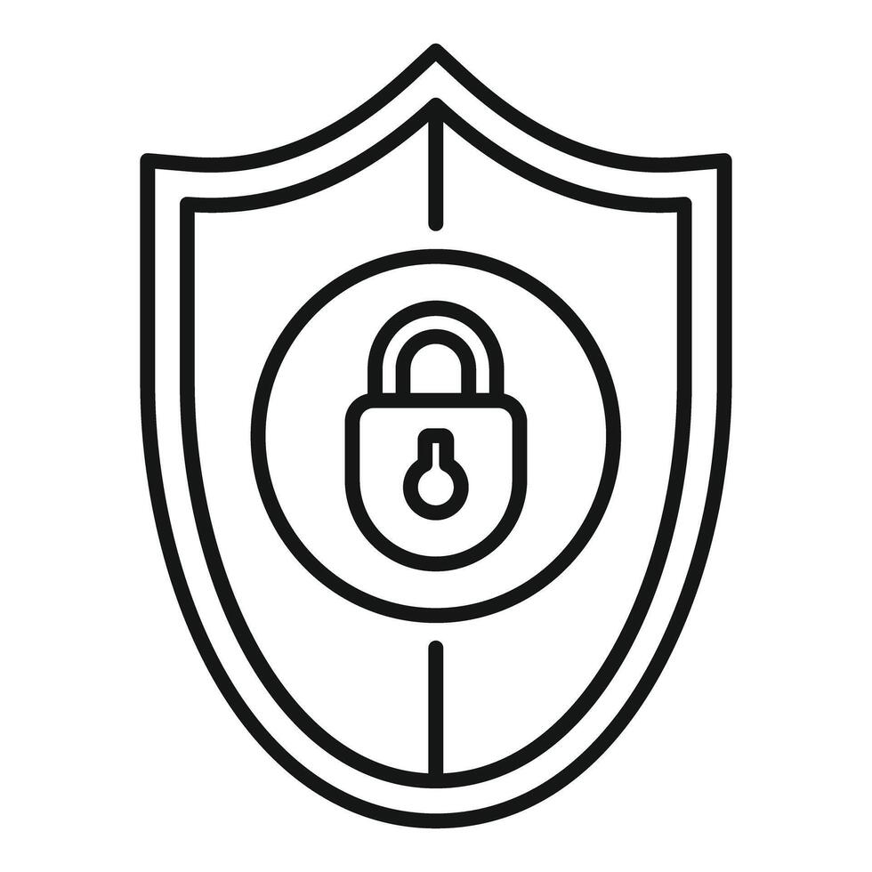 Shield Protecting Padlock Showing Cybersecurity And Data Protection