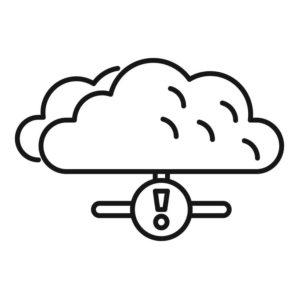 Cloud Computing Network Showing Warning Symbol For Data Loss Or Virus