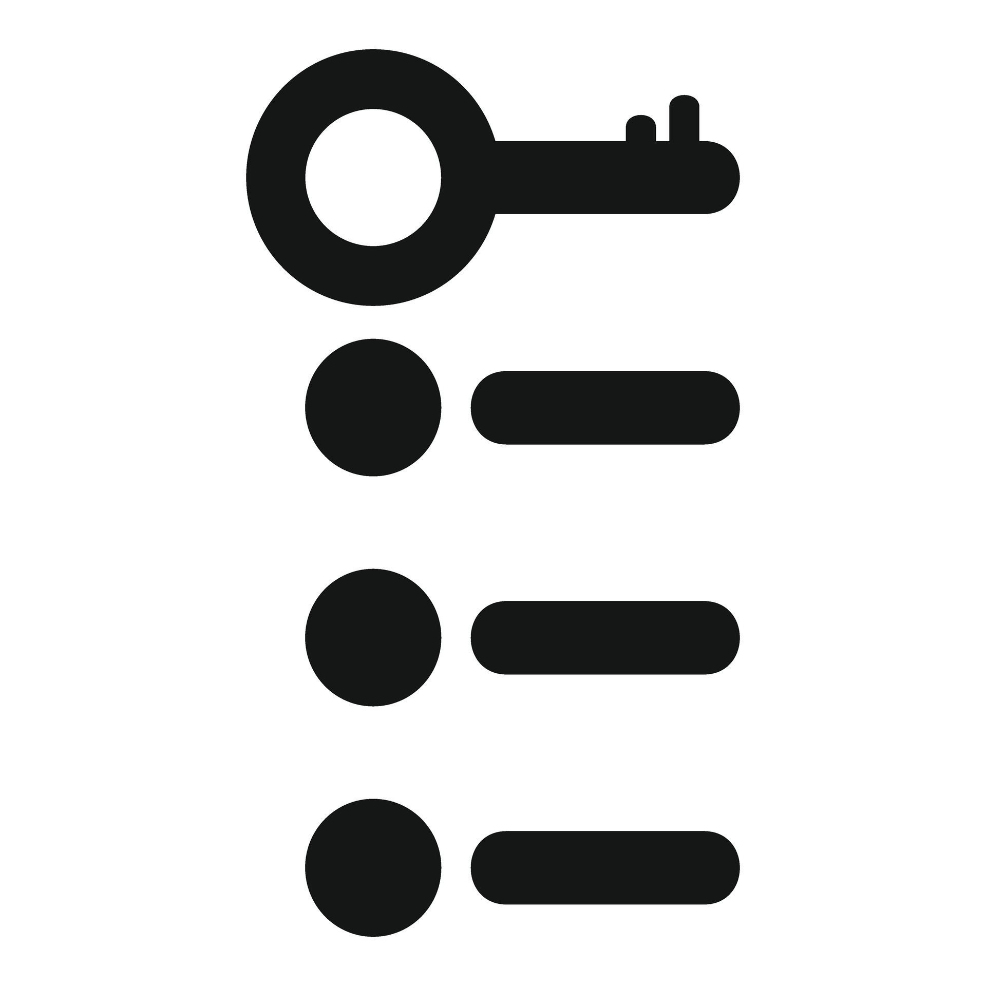 Key unlocking three blank spaces representing possibilities 47636630 ...