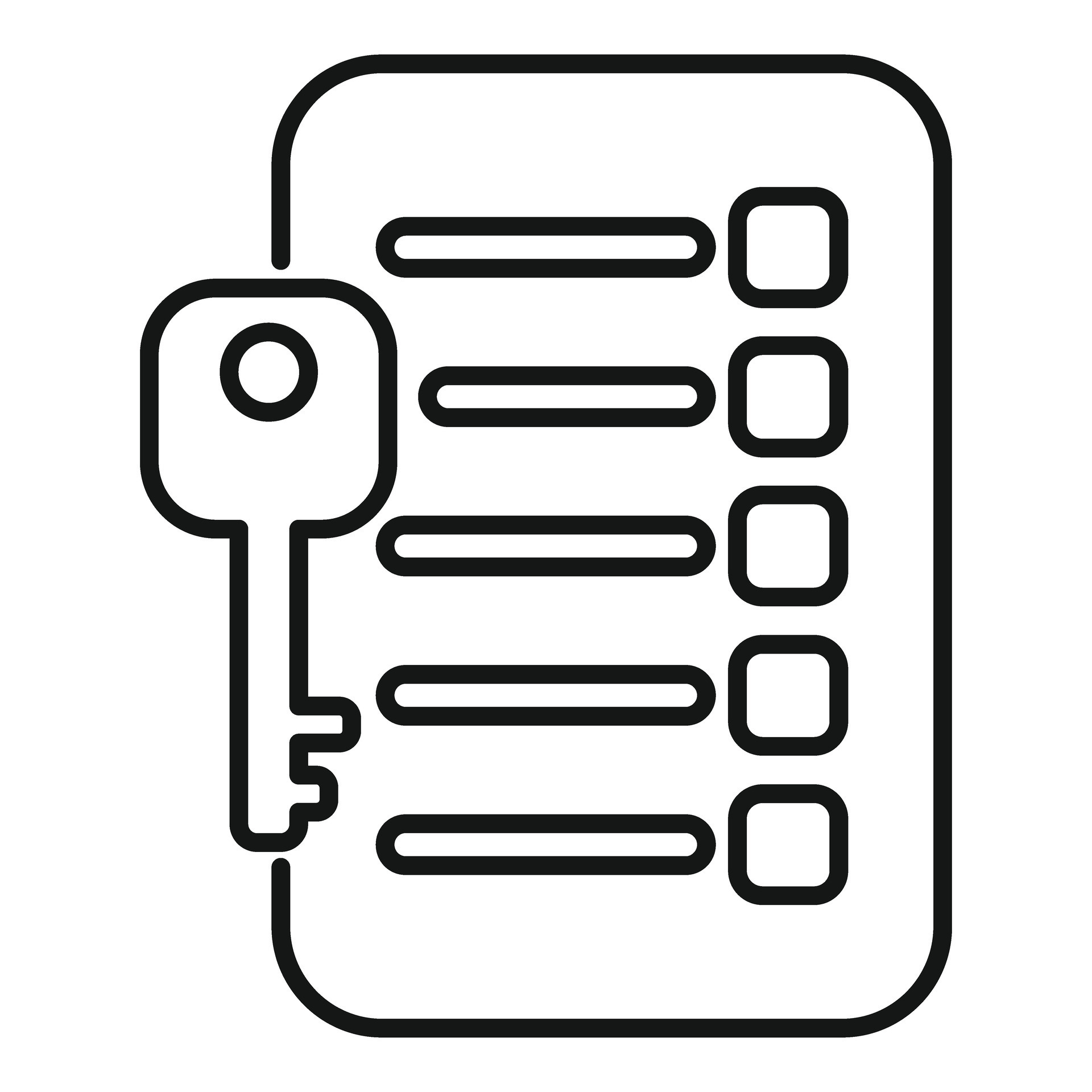 Key unlocking checklist representing problem solving and solutions ...