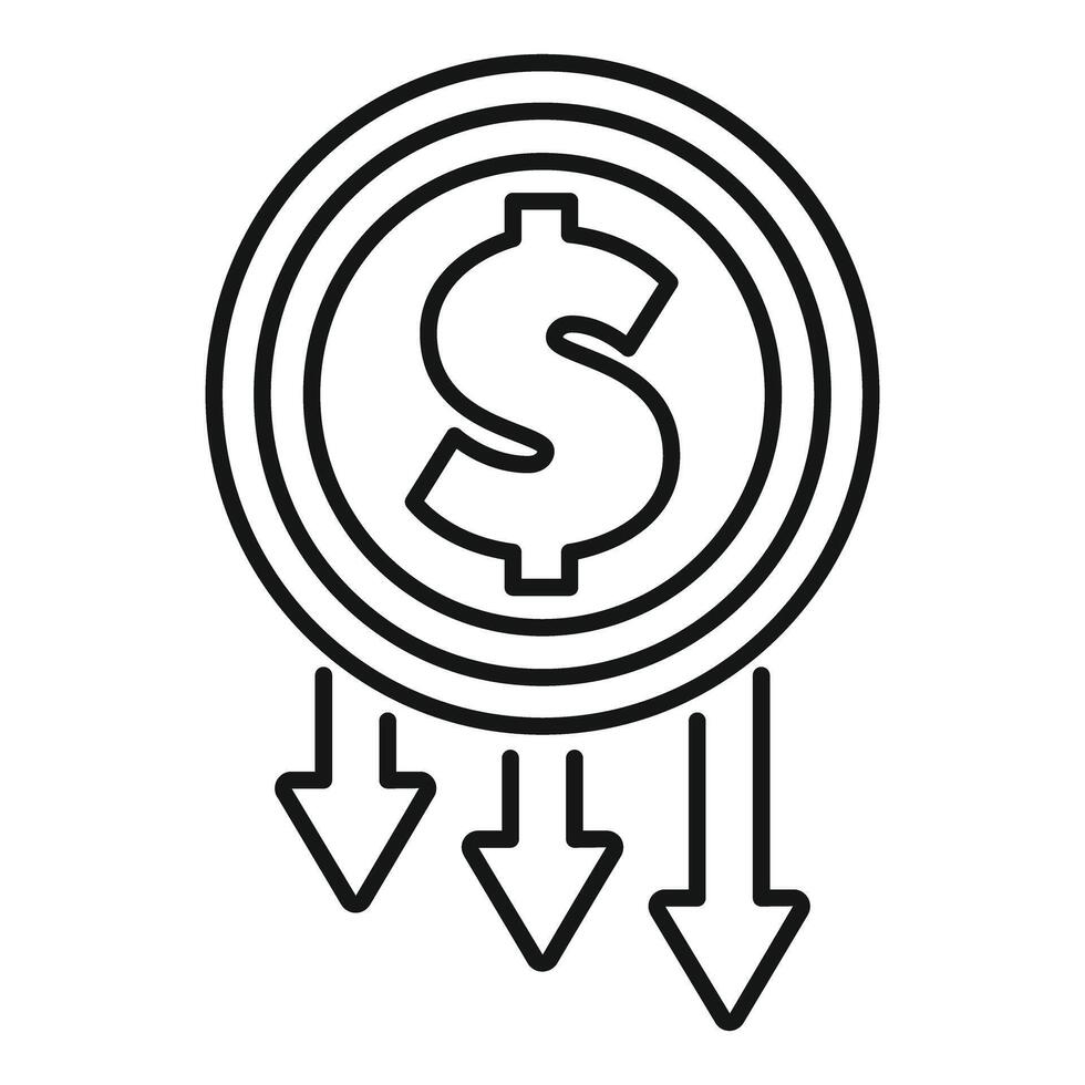 Dollar coin decreasing in value with three down arrows 47637100 Vector ... Dollar coin decreasing in value with three down arrows 47637100 Vector ...