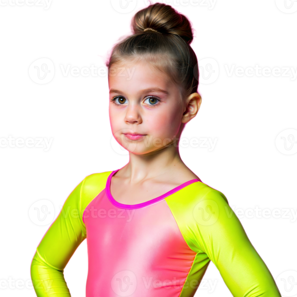 Young Female Gymnast Wearing Pink And Yellow Leotard 47650534 Png