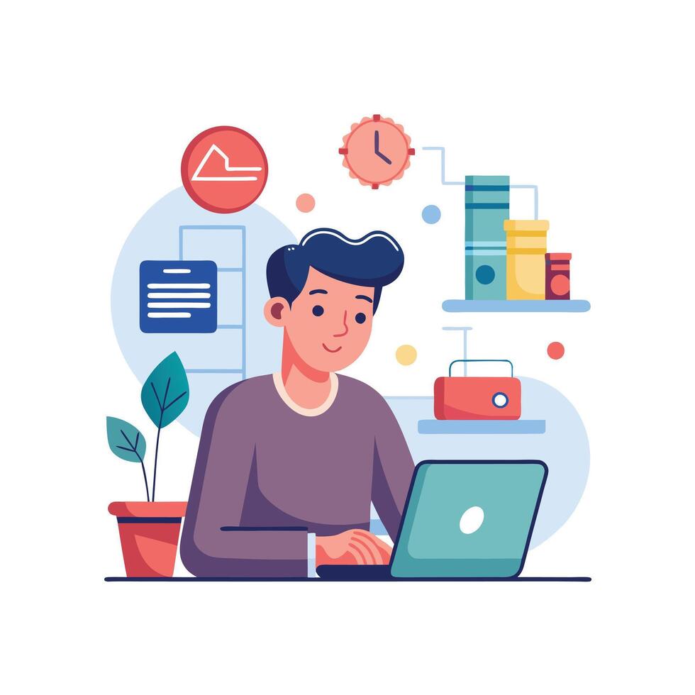 Man Computer Technology Vector Art, Icons, and Graphics for Free Download