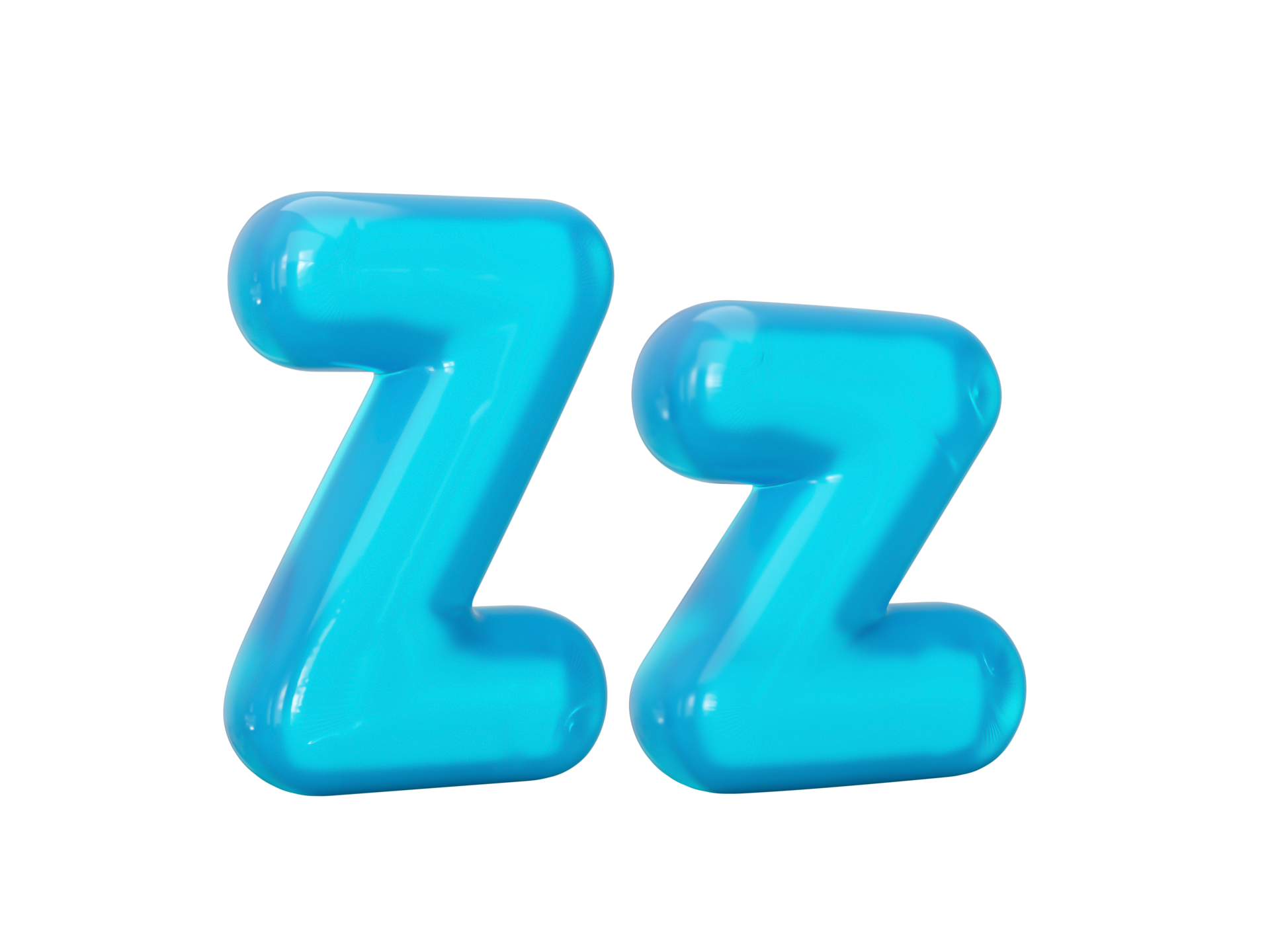 Aqua Blue jelly letter Zz - Z 3d illustration 47665757 PNG