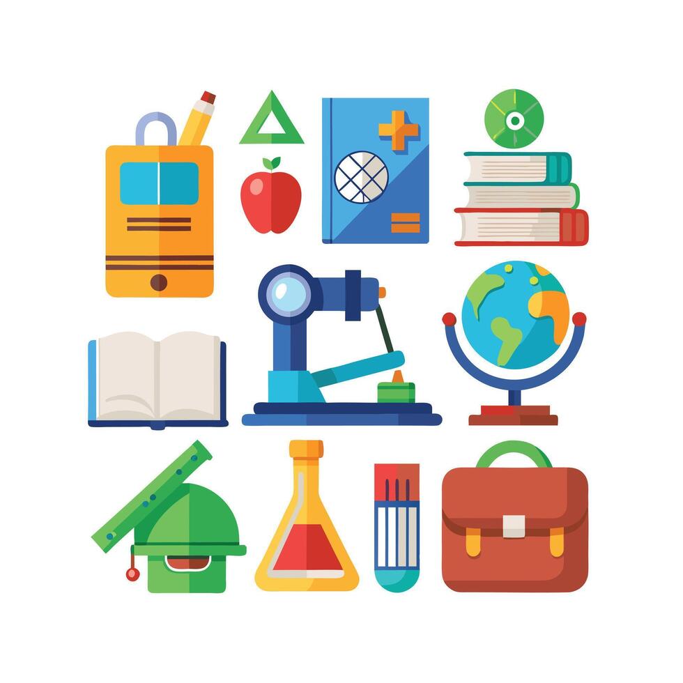 Realistic education and learning icons set 47677023 Vector Art at Vecteezy