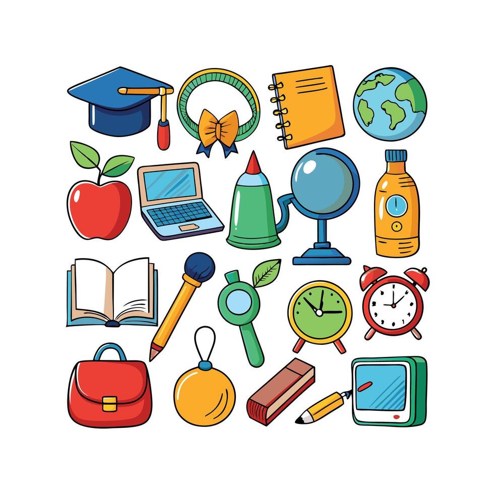 Realistic education and learning icons set 47677150 Vector Art at Vecteezy